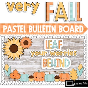 Fall Bulletin Board Very Fall Patel November Door Fall Pastel Bulletin ...