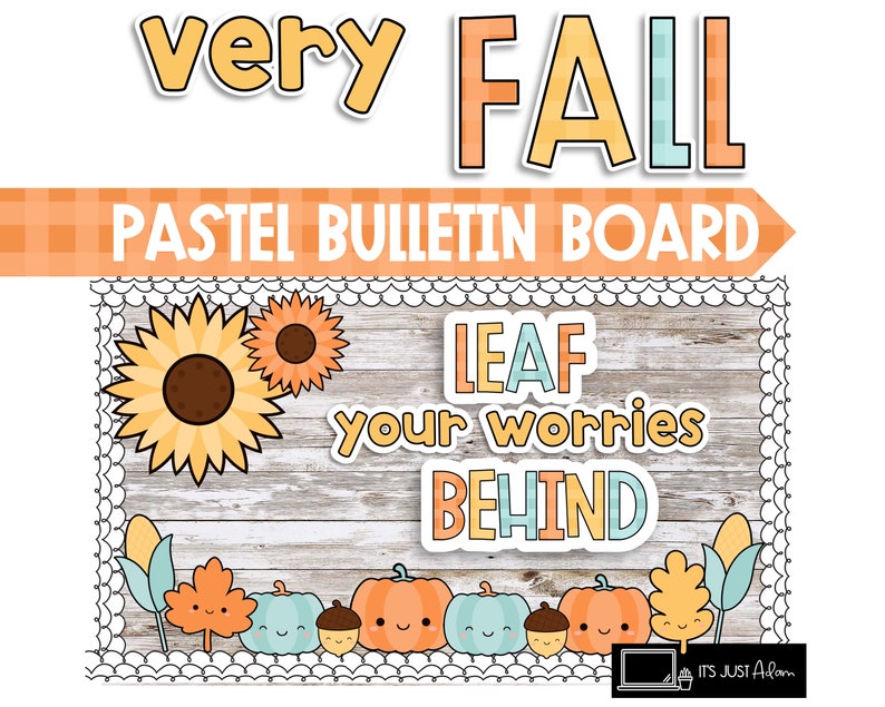 Fall Bulletin Board Very Fall Patel November Door Fall Pastel Bulletin ...