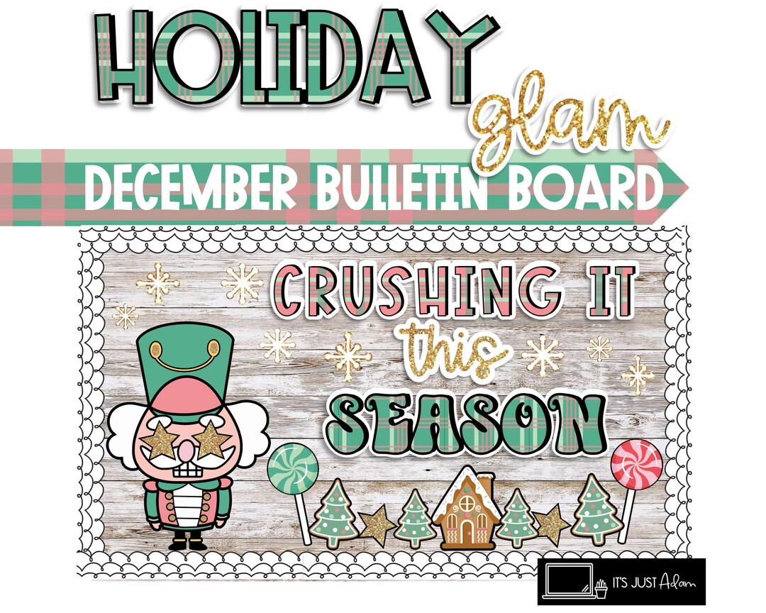 Holiday Glam Bulletin Board Borders Christmas Classroom Decor December ...
