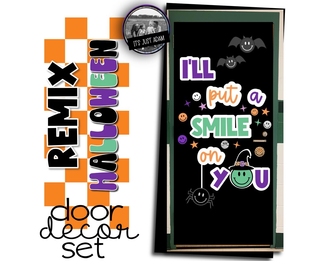 Halloween Remix Door Decor Kit October Vibes Bulletin Board I'll Put a ...