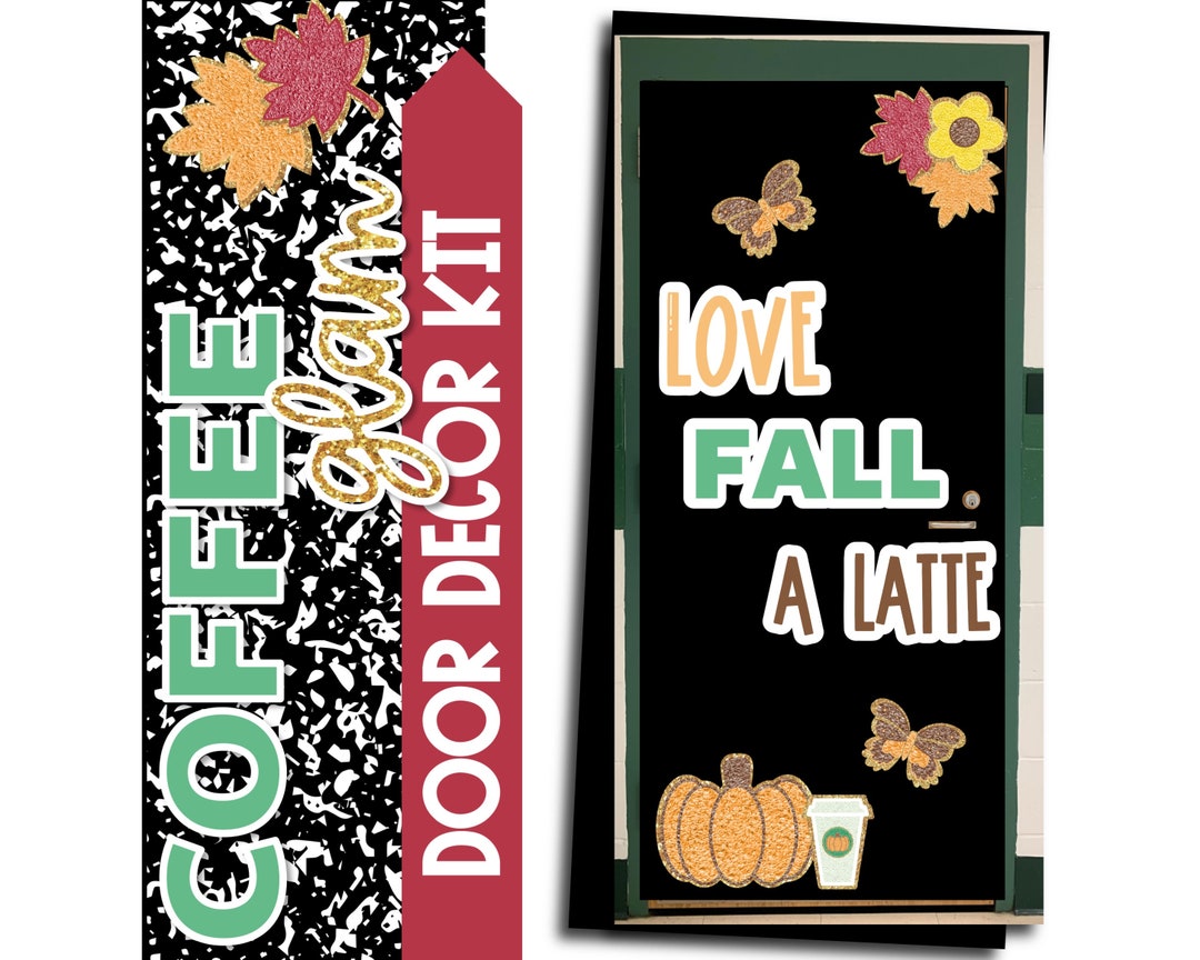 Love Fall A Latte Fall Pastel Door Decor Autumn Class Door Decor Kit ...