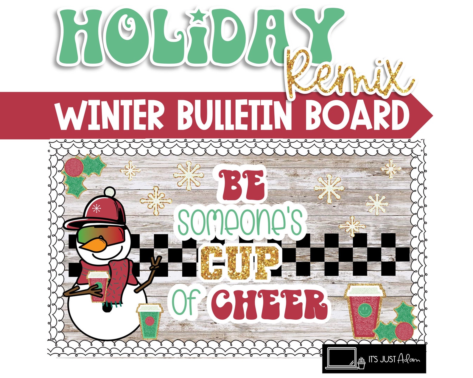 Holiday Remix Bulletin Board Borders Christmas Classroom Decor ...