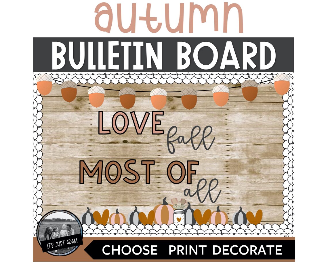 Love Fall Most of All Bulletin Board Modern Boho Autumn Bulletin Board ...