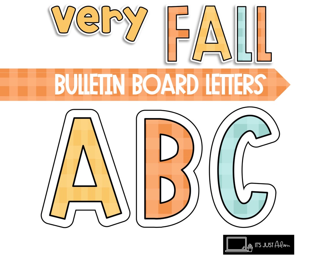 Fall Bulletin Board Letters || Fall Plaid Bulletin Board Letters ...