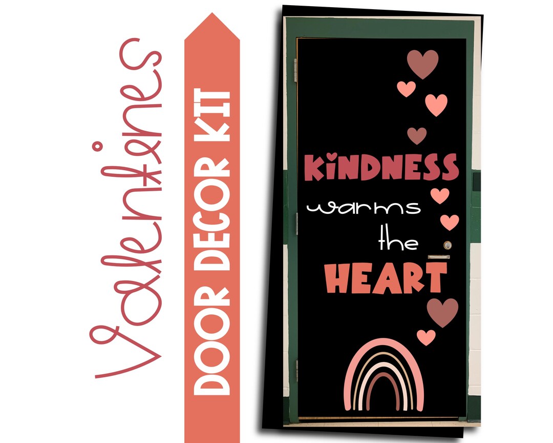 Kindness Warms the Heart Boho Rainbow February Door Decoration Set ...