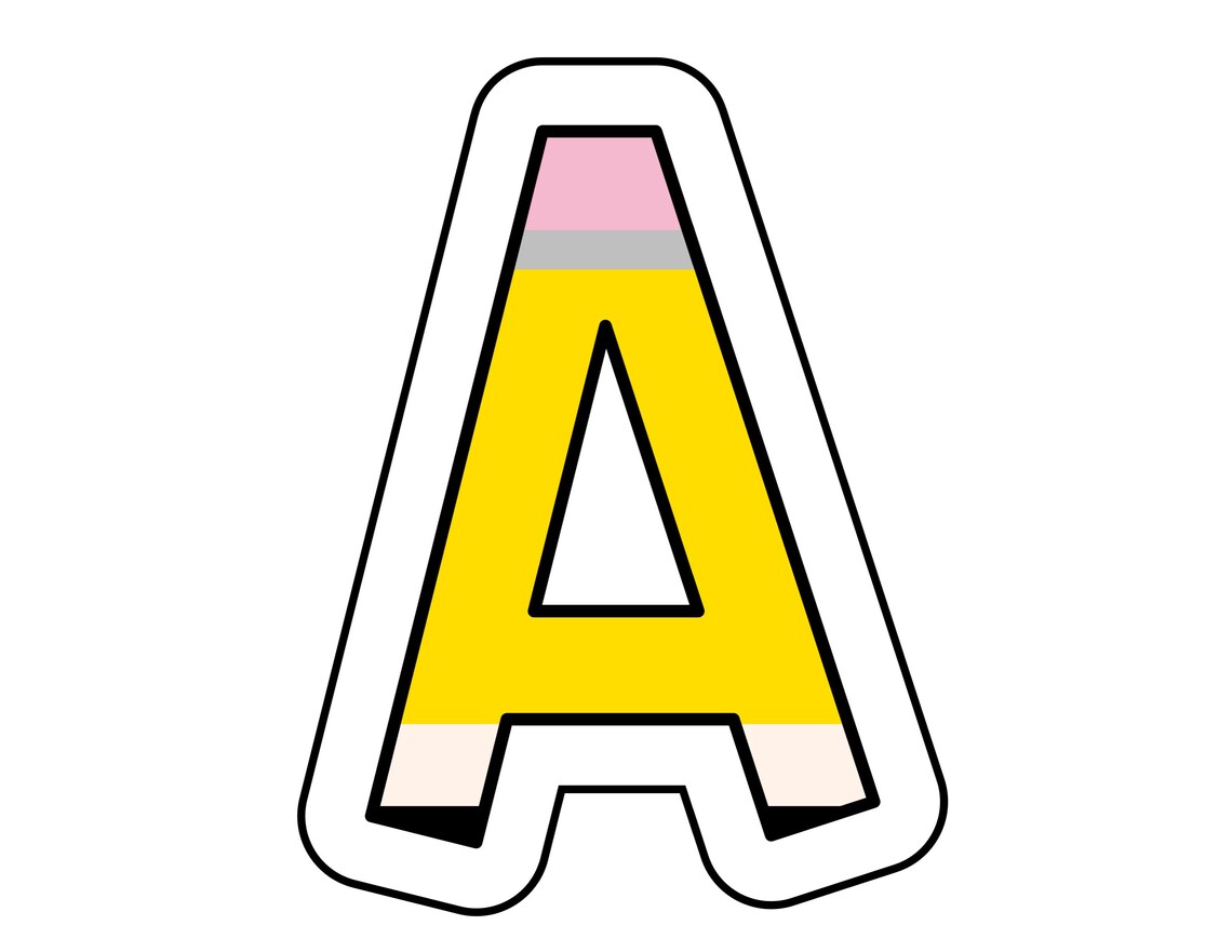 School Supplies Bulletin Board Letters Back to School Bulletin Board ...