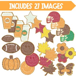Smiley Face Patches Clip Art Fall Varsity Glam Autumn October November ...
