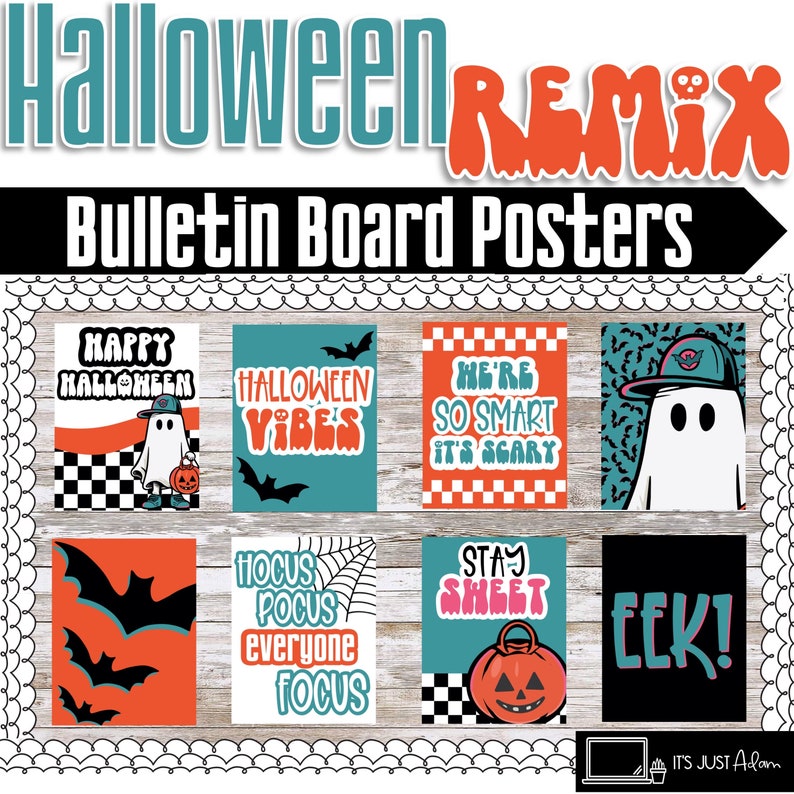 Halloween Remix Bulletin Board Posters October Vibes Bulletin Board ...