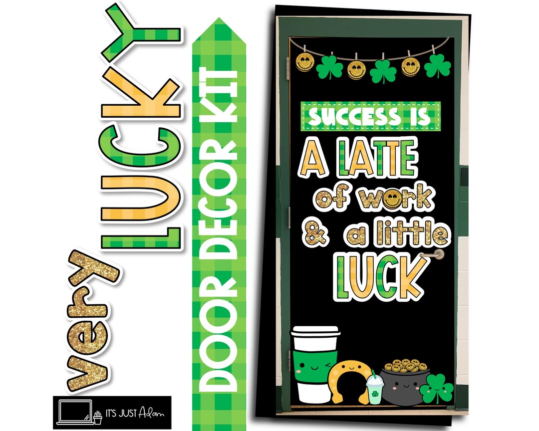 March Door Decor St. Patrick's Day Bulletin Board || Pastel Plaid ...
