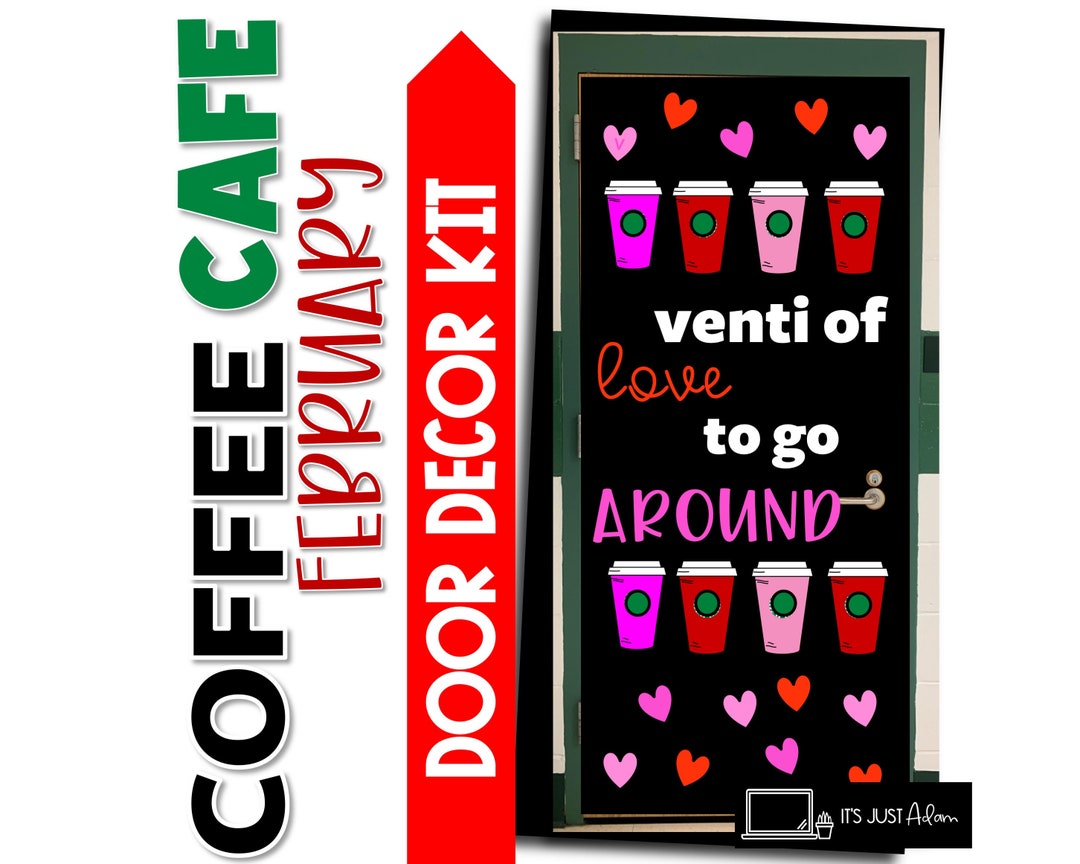 February Door Coffee Cafe Themed Decor Valentine's Bulletin Board ...