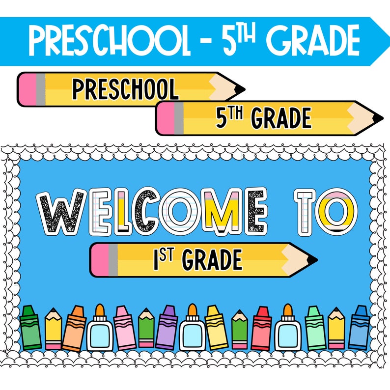 Back to School Bulletin Board || School Supplies Bulletin Board ...