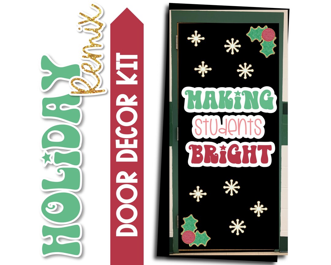 Making Students Bright Holiday Remix Door Decor Set Christmas Bulletin ...