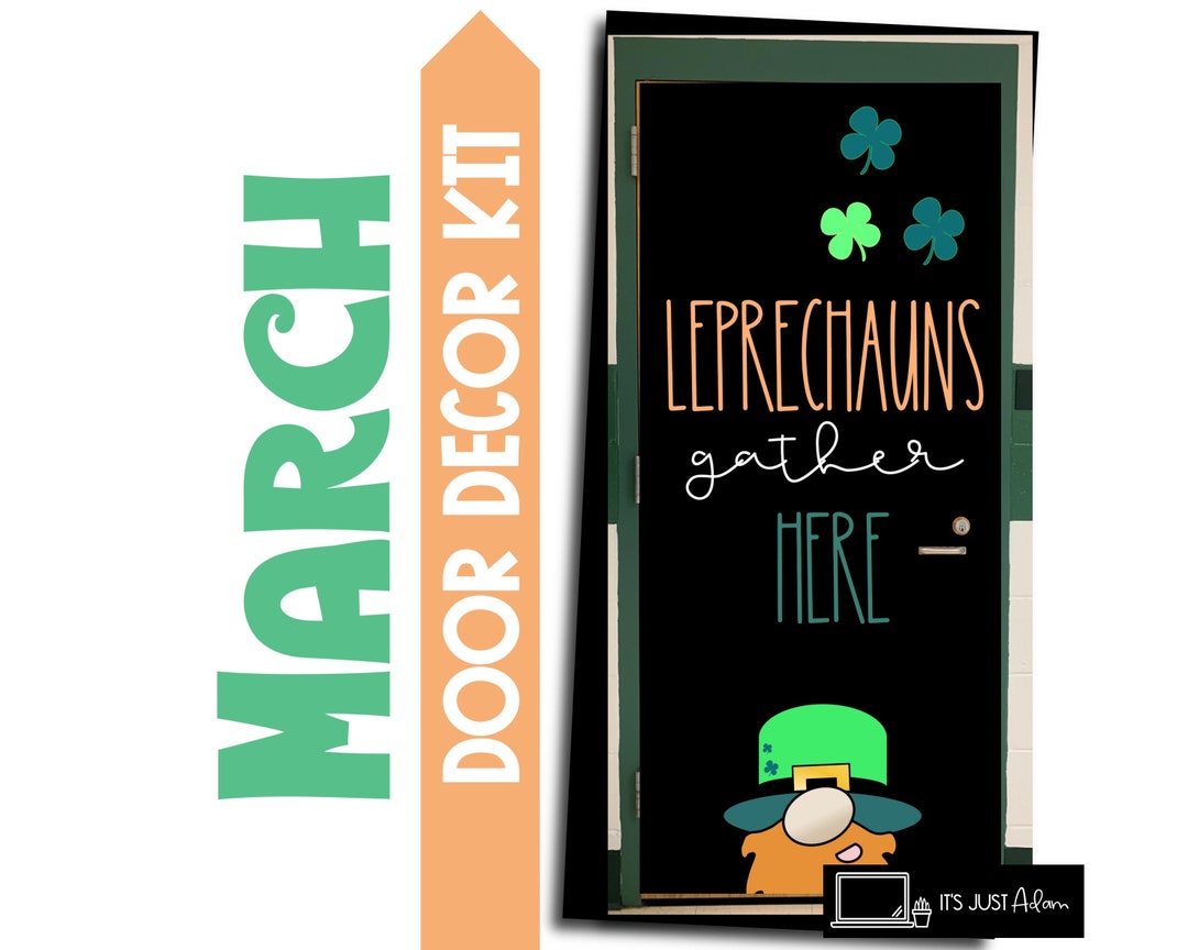 St. Patrick's Day Door Leprechaun Door March Bulletin Board Boho ...