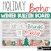 Christmas Boho Bulletin Board December Winter We Bring the Merry ...
