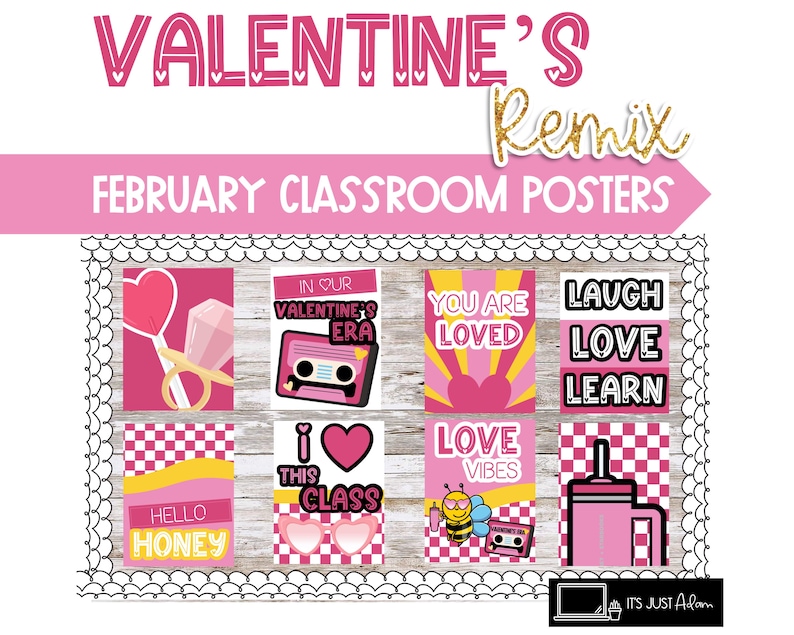 February Remix Bulletin Board Posters Valentine's Day Bulletin Board ...