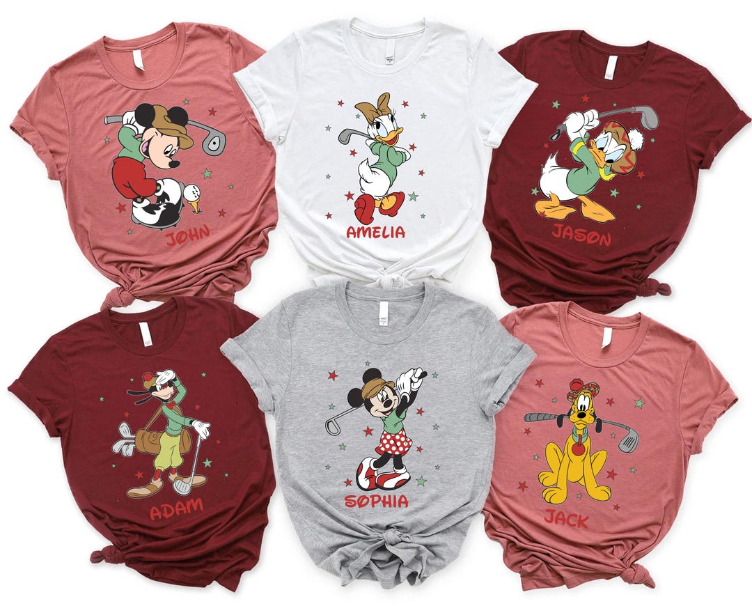 Custom Disney Golf Shirt, Disney Golfing Matching T-shirt, Disney ...