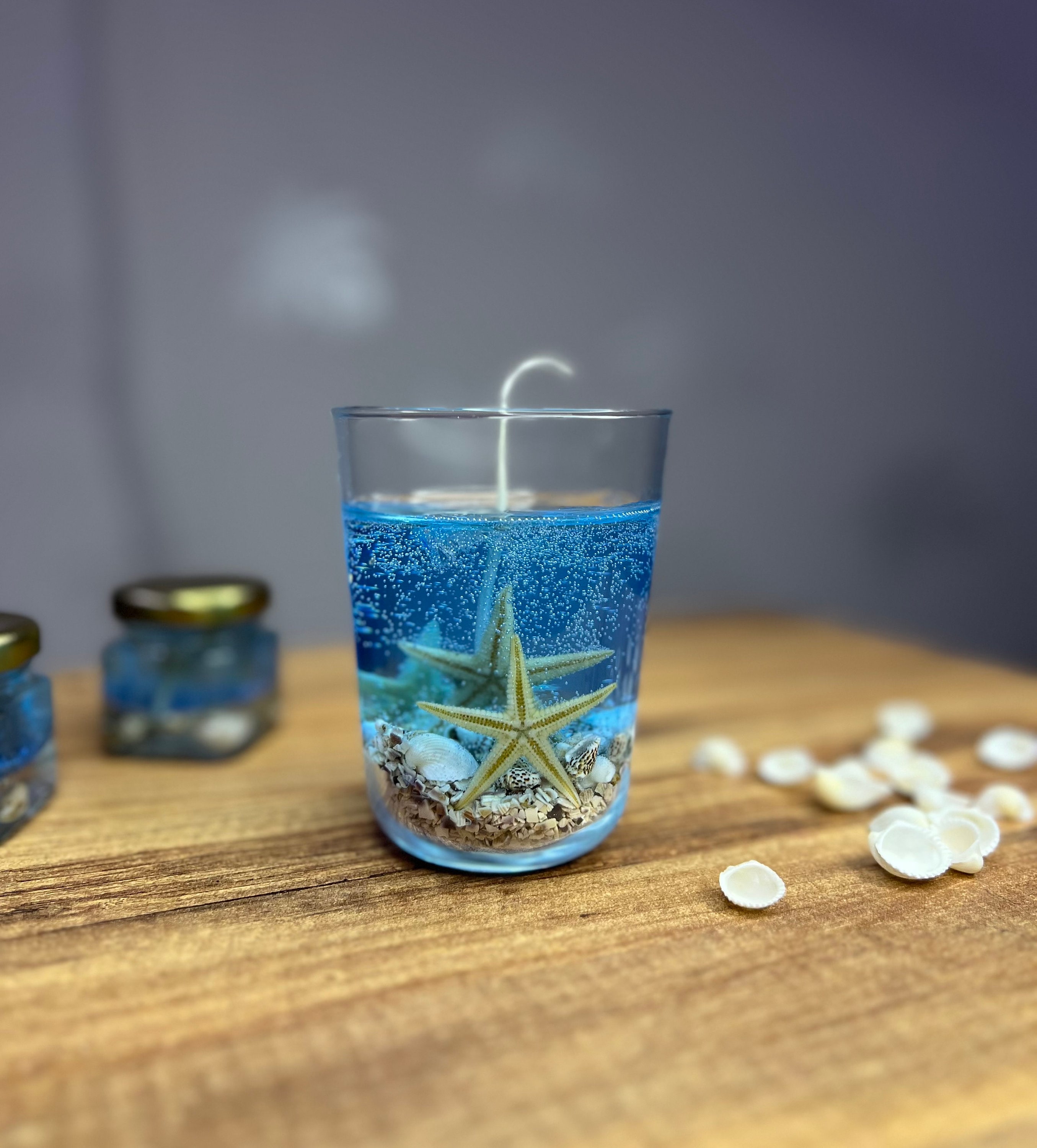 Ocean Gel Candle Stone Theme, Ocean Wave Scented Handmade Candle in ...