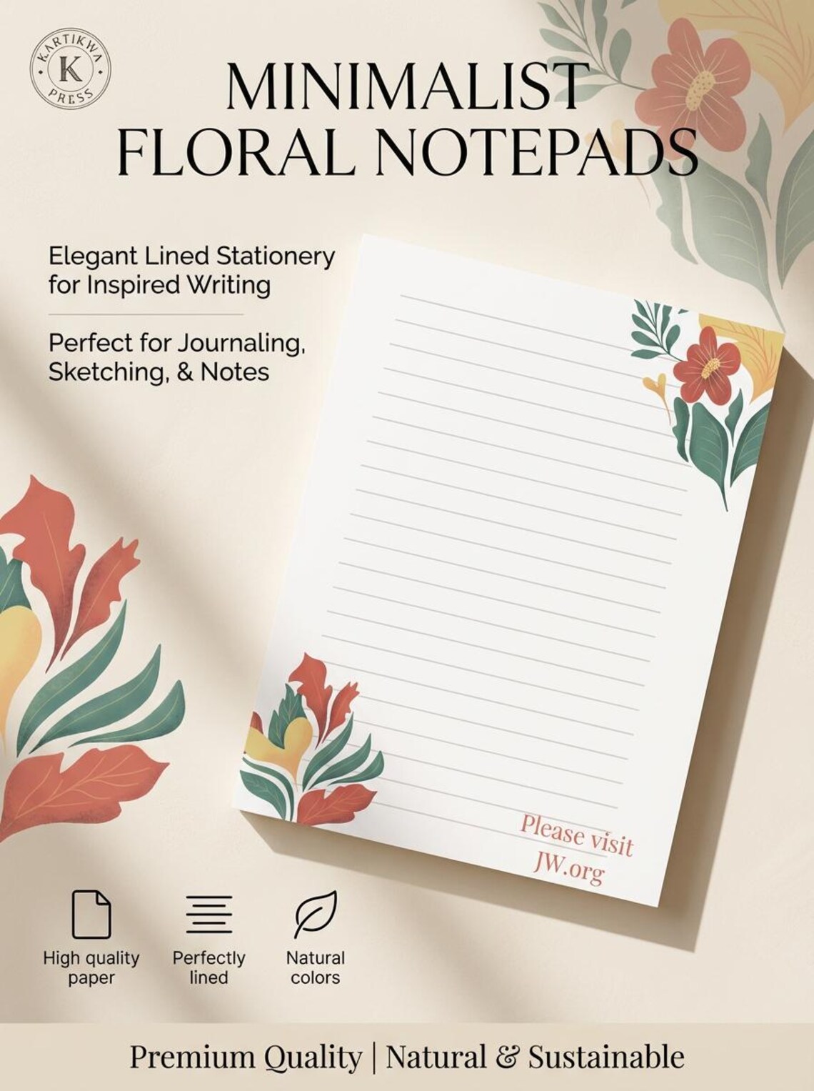 JW Letter Writing Notepad - Etsy