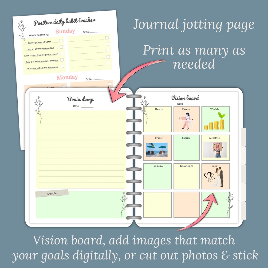Printable Daily Gratitude Planner and Habit Tracker PDF, Digital ...