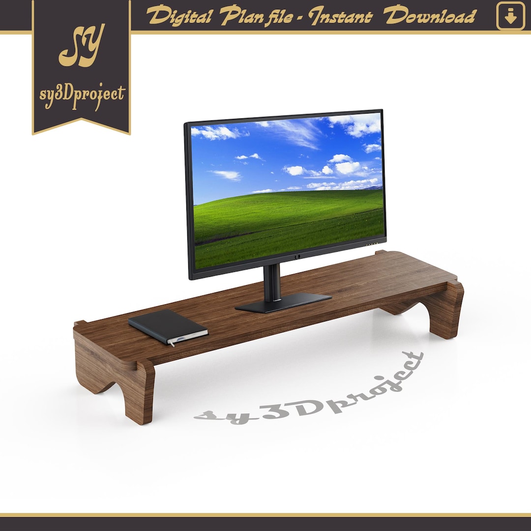 DIY Wooden Monitor Stand Cnc Furniture Plans - Laptop Stand Dxf Files ...