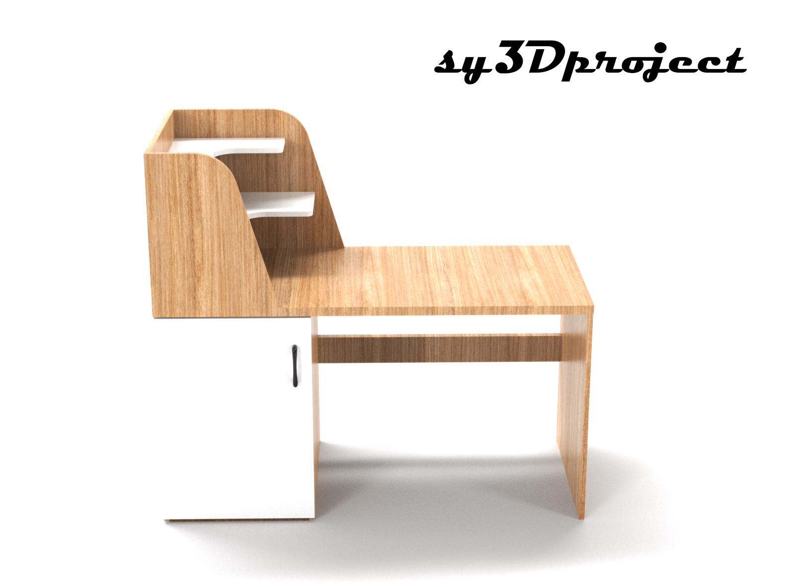 Modern Minimalist Desk CNC Plan – Home Office Wooden Desk DXF File ...