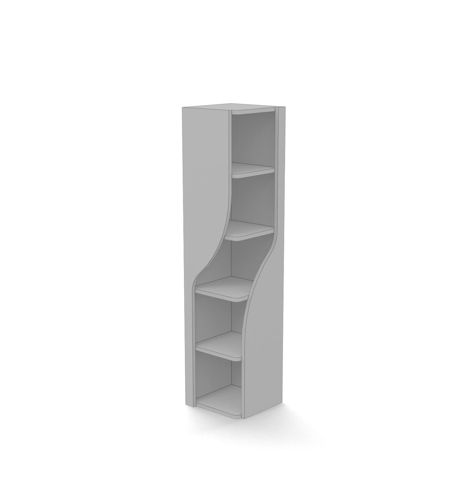Wooden Bookcase CNC File – Plywood Corner Shelf Furniture Plan Svg Dxf ...