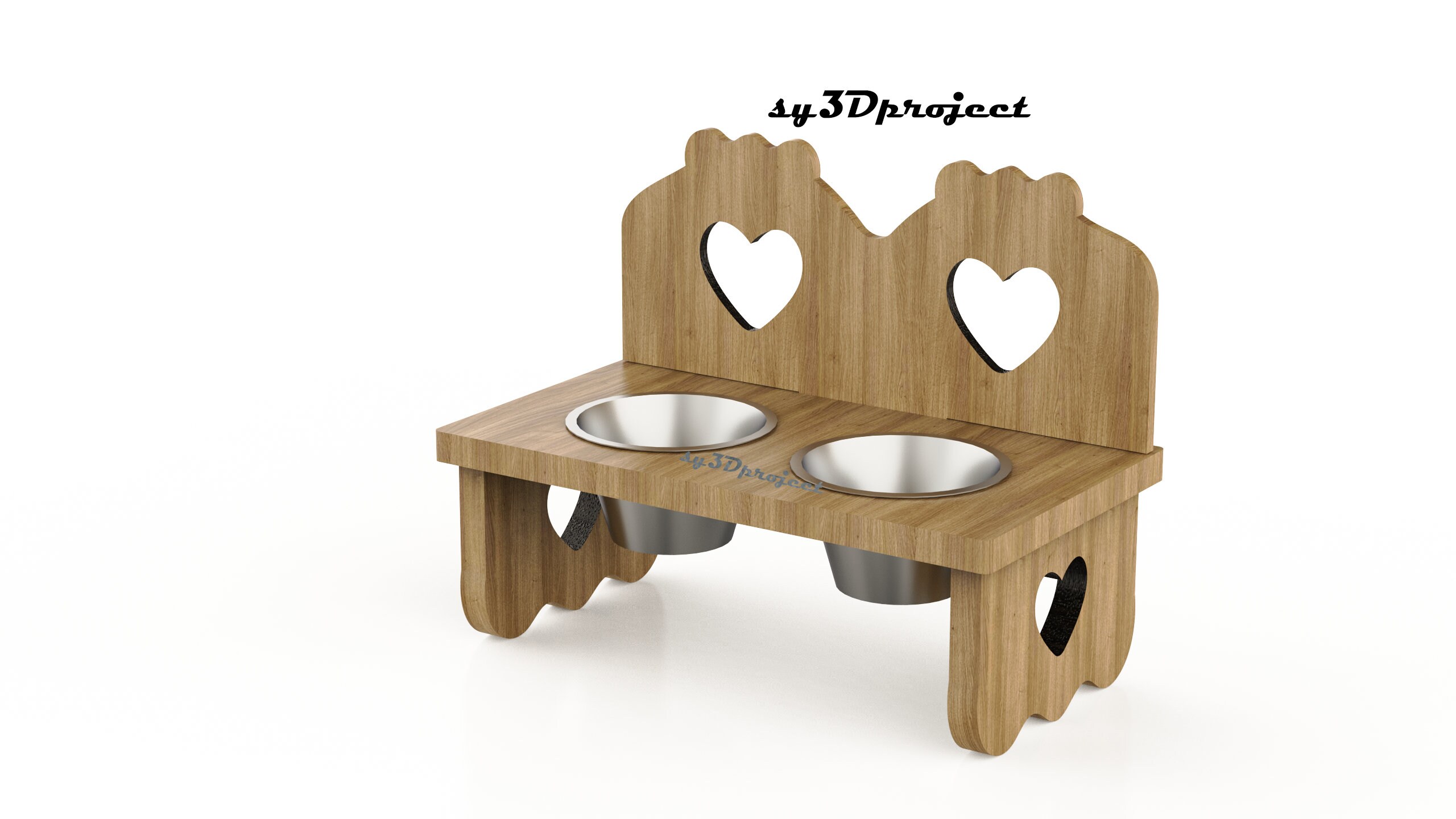 Wooden Cat Feeder Stand CNC Files: Pet Bowl DIY Project (digital ...