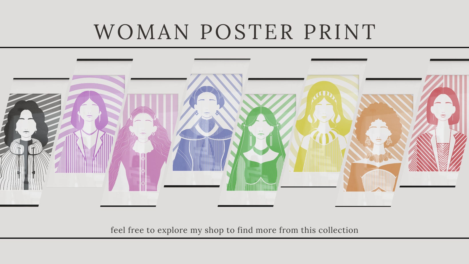 Printable Violet Purple Poster for Wall Decor Trendy Line Art ...