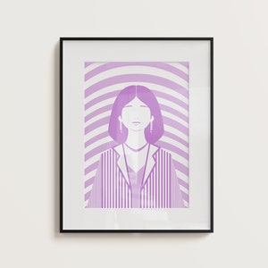 Printable Violet Purple Poster for Wall Decor Trendy Line Art ...