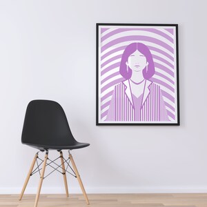 Printable Violet Purple Poster for Wall Decor Trendy Line Art ...