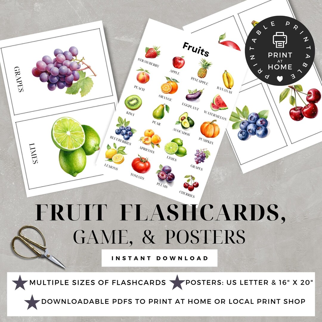 Fruit Flashcards, Homeschool, Educational Activities for 3 Year Olds ...