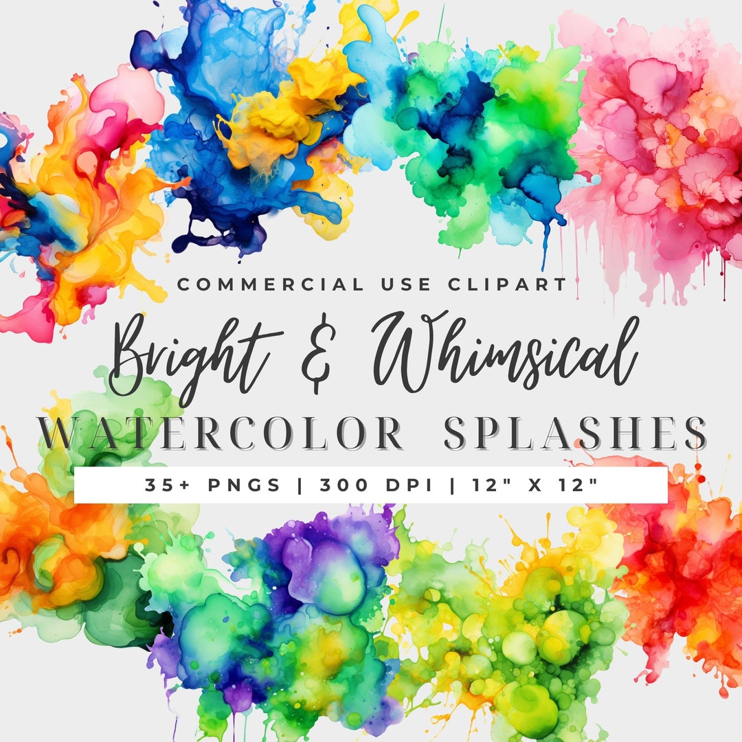 Watercolor Splash Clipart Png Commercial Use Instant Download ...