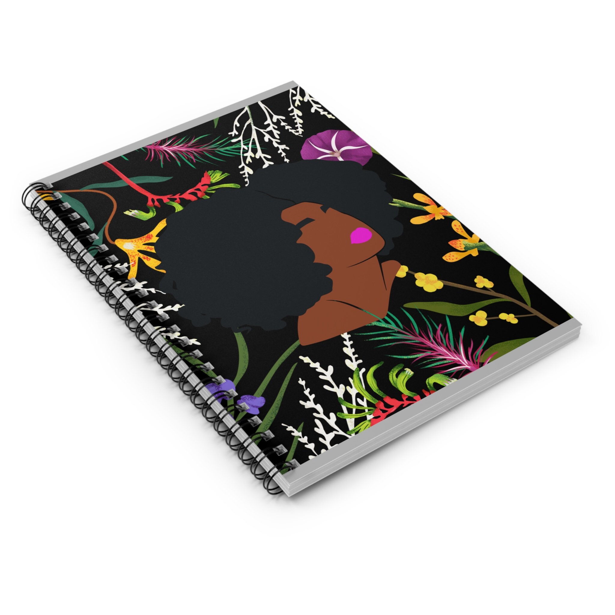 Black Girl Magic Spiral Notebook Rule Line, Personalized Journal, Black ...