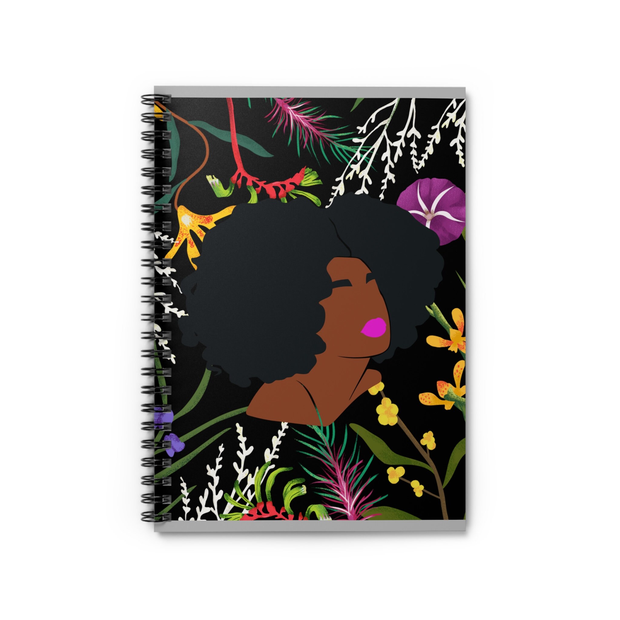 Black Girl Magic Spiral Notebook Rule Line, Personalized Journal, Black ...