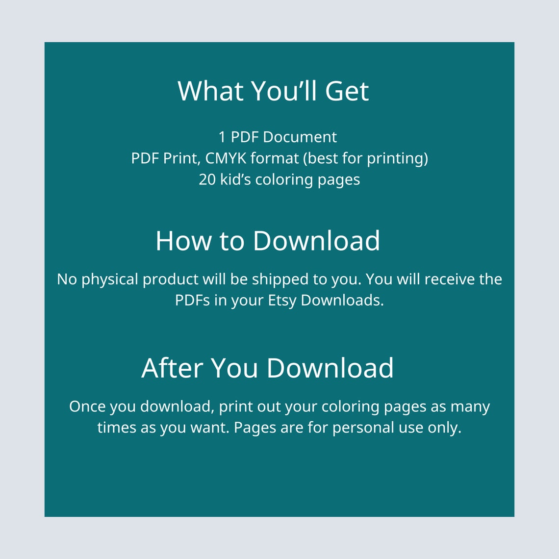 20 Printable Coloring Pages for Kids, Print at Home Rainy Day Activity ...