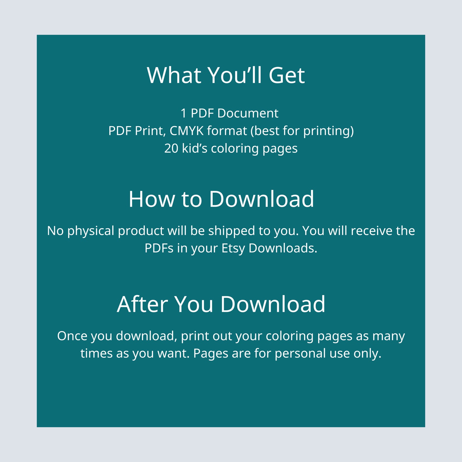 20 Printable Coloring Pages for Kids, Print at Home Rainy Day Activity ...