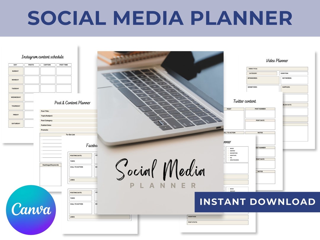 Printable Social Media Content Planner PDF, Ready to Print Instagram ...