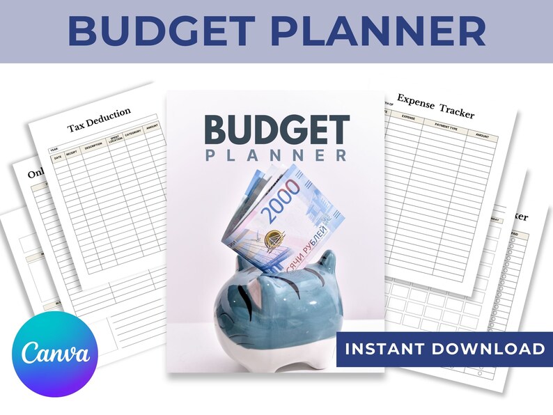 Printable Finance and Budget Planner Bundle Editable in Canva, Savings ...