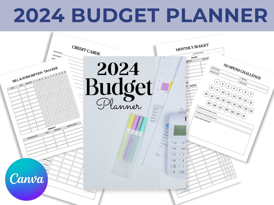 2024 Editable Budget Planner Canva Template, Monthly & Weekly Printable ...