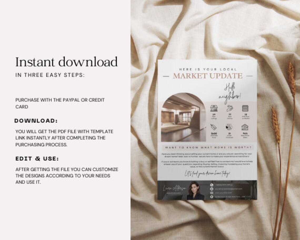 Editable Real Estate Market Update Flyer Template, Realtor Editable ...