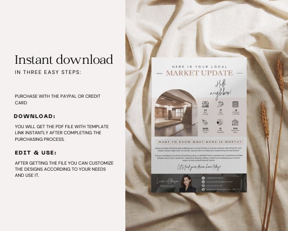 Editable Real Estate Market Update Flyer Template, Realtor Editable ...
