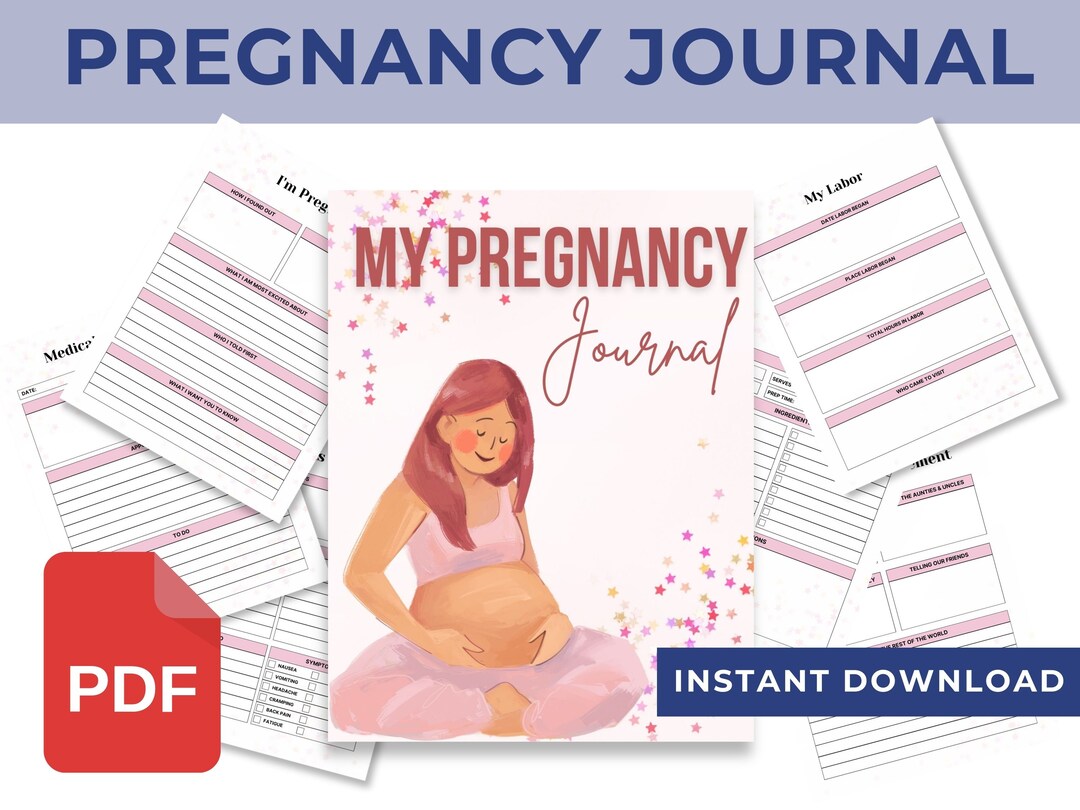 Printable Pregnancy Journal PDF, Expecting Mom Kit, Ready to Print ...