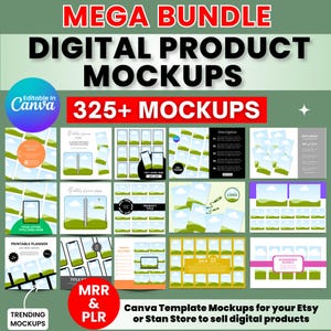 Mega Bundle 325+ Digital Product Mockups | Canva Templates | PLR & MRR ...