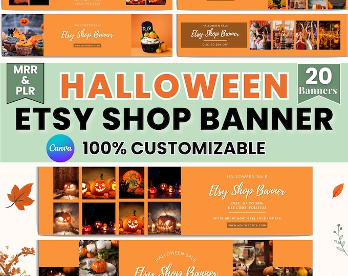 Halloween Etsy Shop Banner Templates | 20 Customizable Canva Banners ...