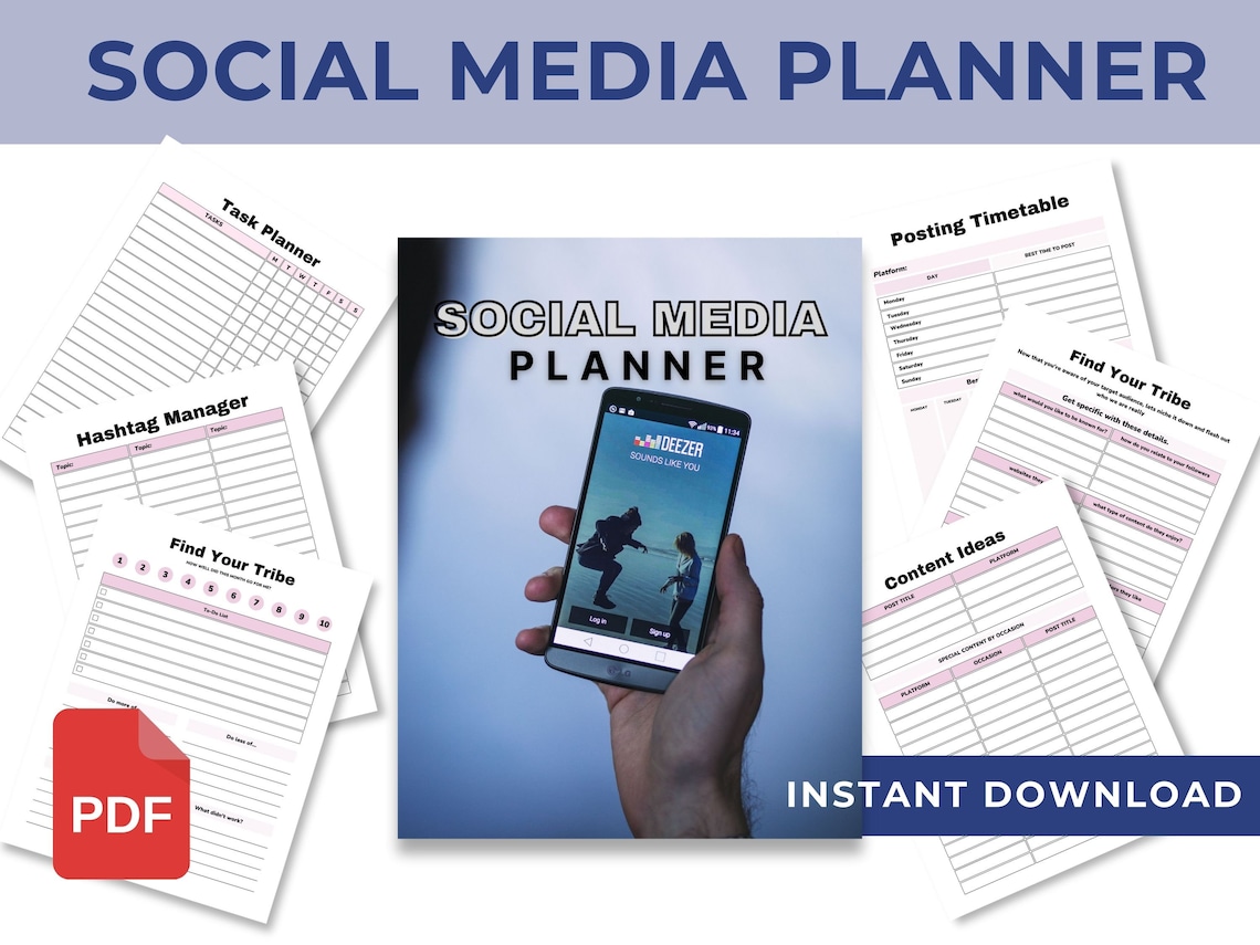Printable Social Media Content Planner PDF Ready to Print - Etsy