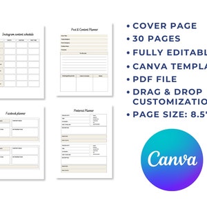 Printable Social Media Content Planner PDF, Ready to Print Instagram ...