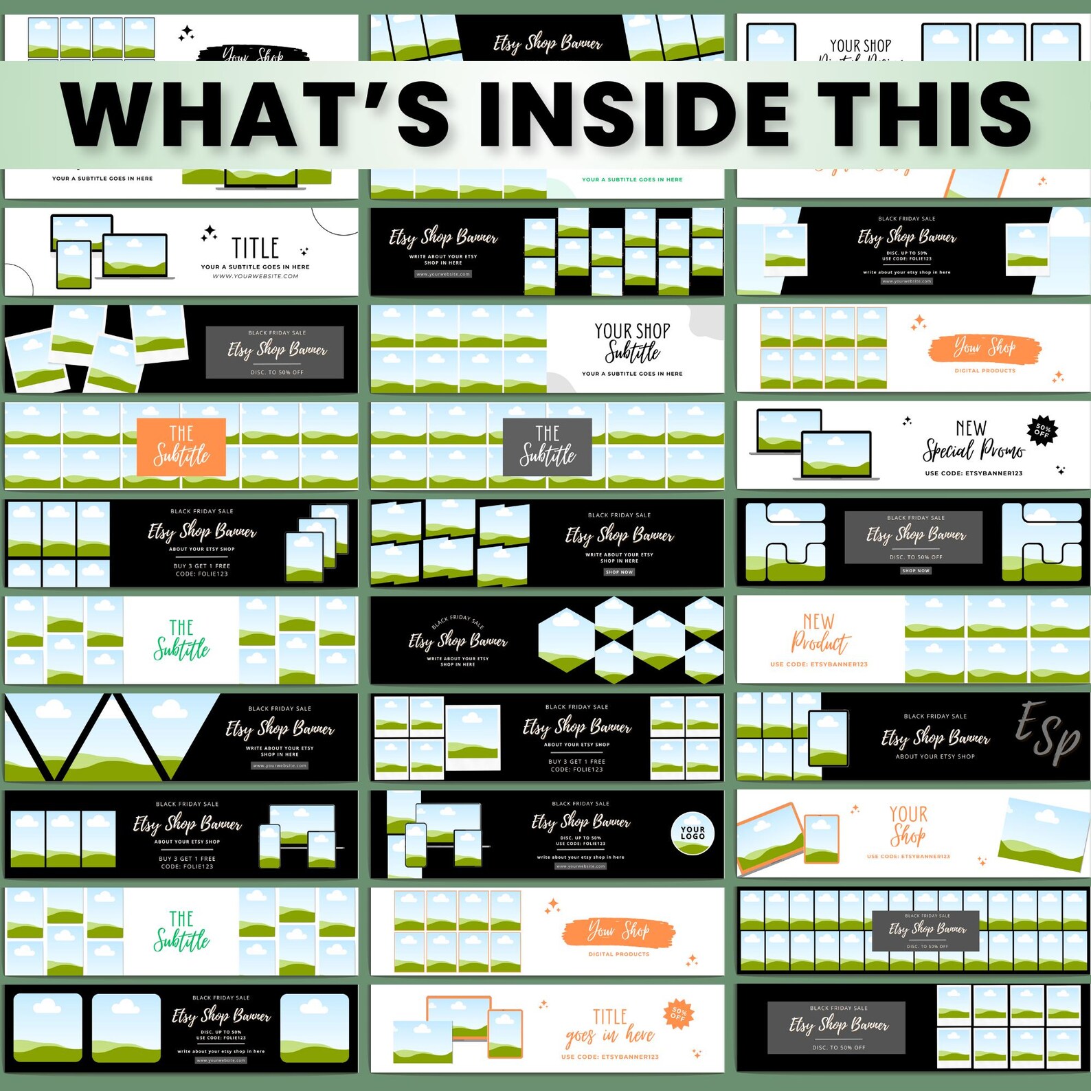 Mega Bundle 65+ Etsy Shop Banner Templates | Customizable Canva Banners ...