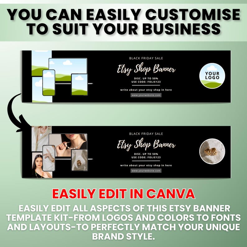 Mega Bundle 65+ Etsy Shop Banner Templates | Customizable Canva Banners ...