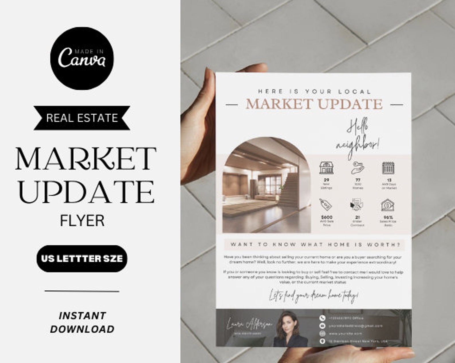 Editable Real Estate Market Update Flyer Template, Realtor Editable ...
