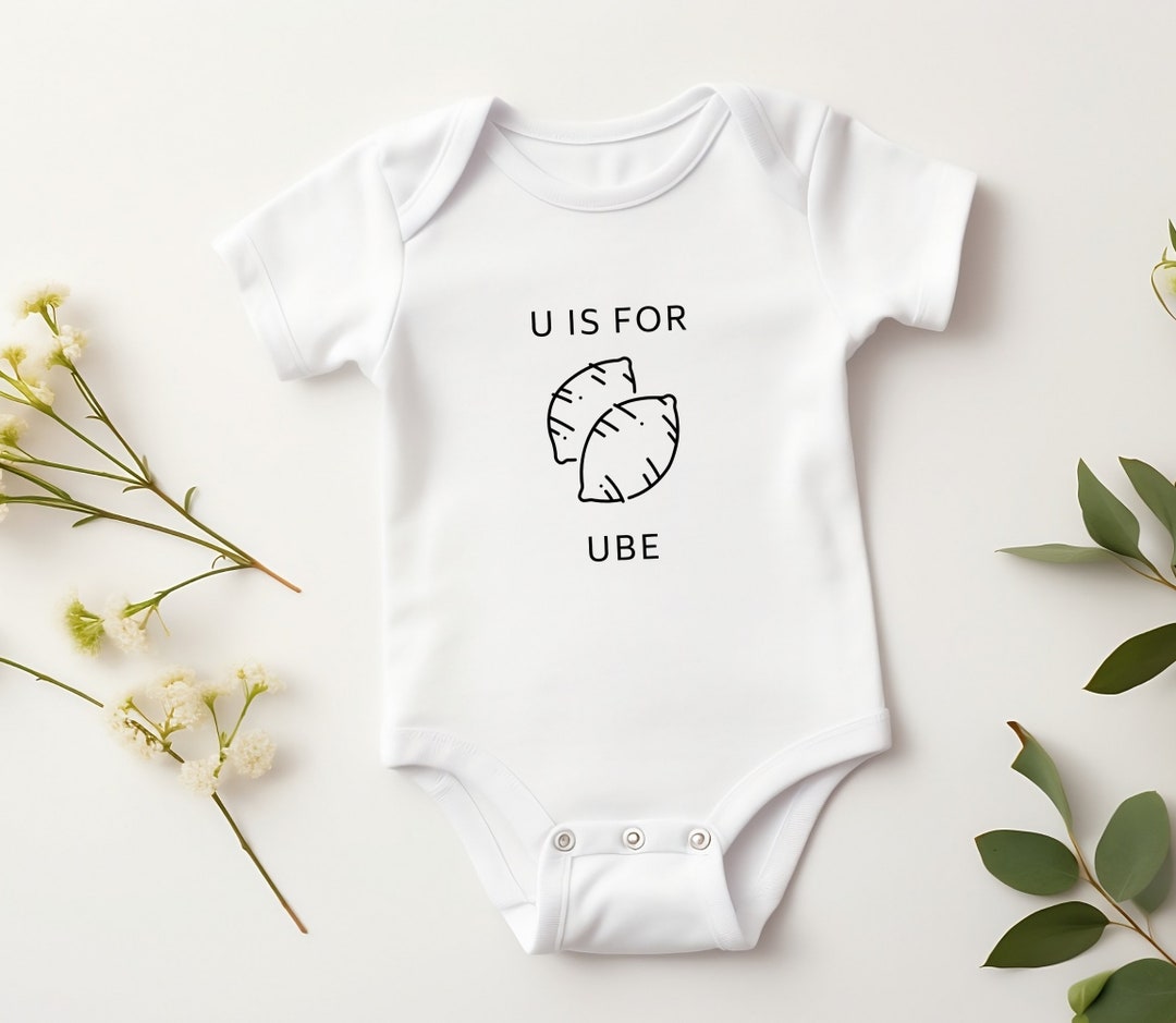 U is for Ube Baby Onesie, Asian Food Shirt, Filipino Food Shirt, Cute ...
